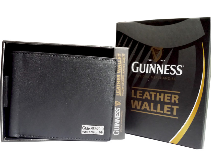 Guinness Leather Wallet - Pure Genius - BirraGadgetsOnLine