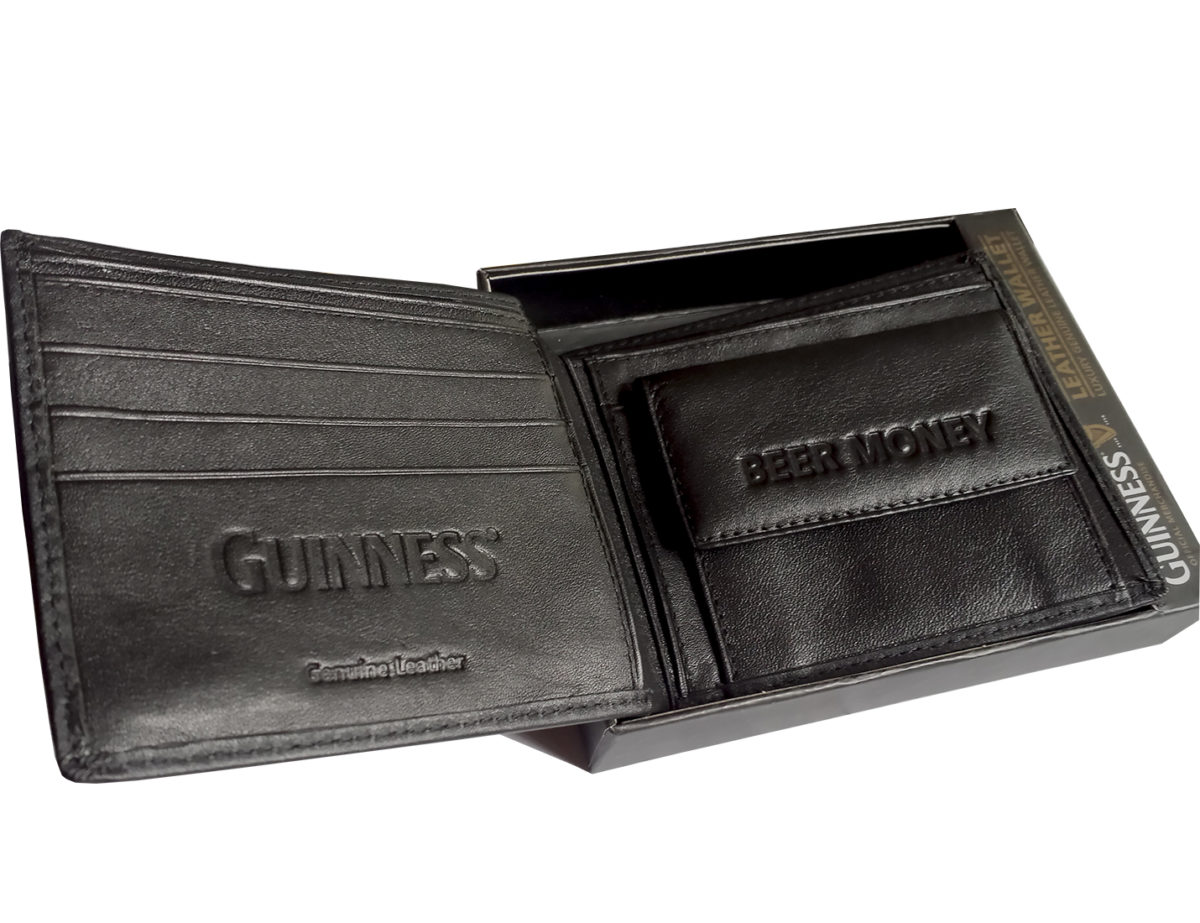 Guinness Leather Wallet - Pure Genius - BirraGadgetsOnLine